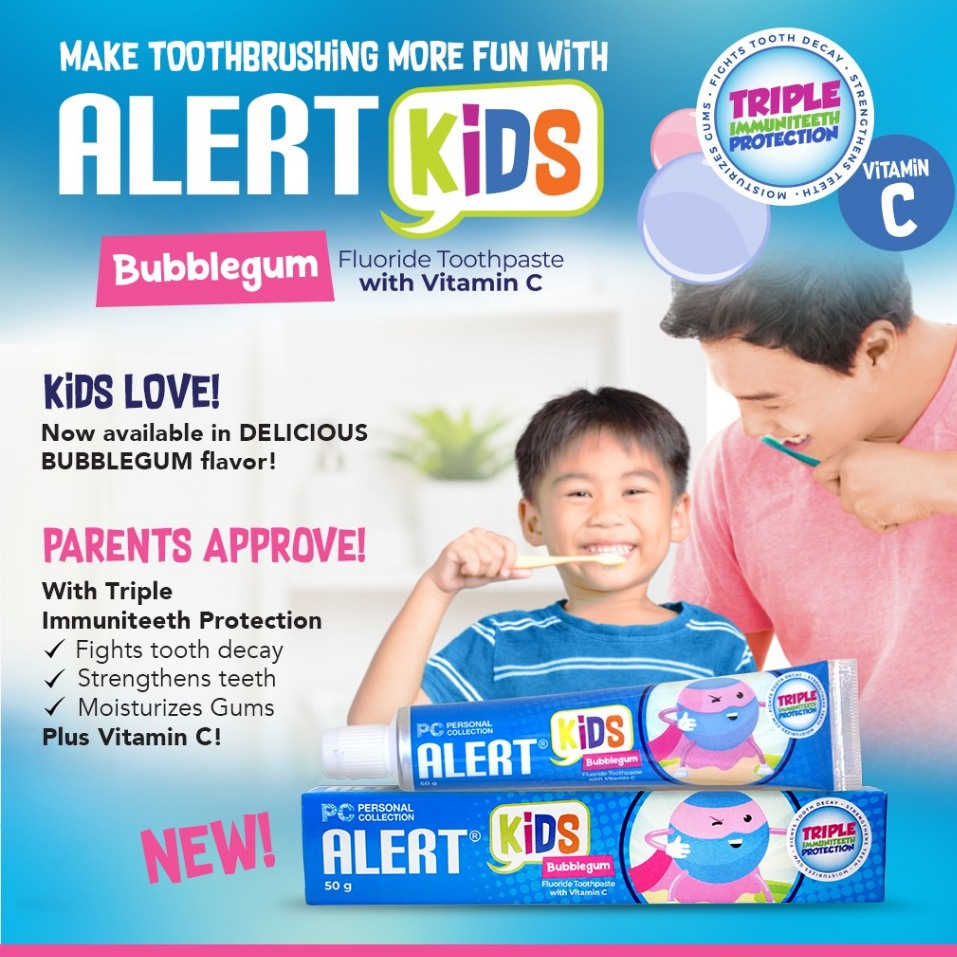 ALERT KIDS BUBBLE GUM WITH VITAMIN C FLUORIDE TOOTHPASTE | Shopee ...
