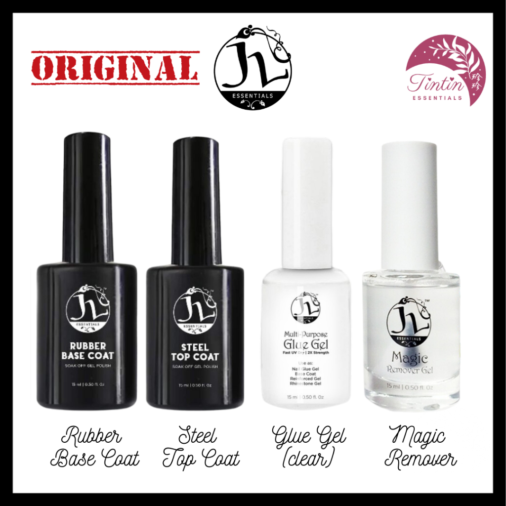 JL Glue Multi Purpose Glue Gel Softgel Glue / Rubber Base Coat / Steel Top Coat / Magic Remover ...