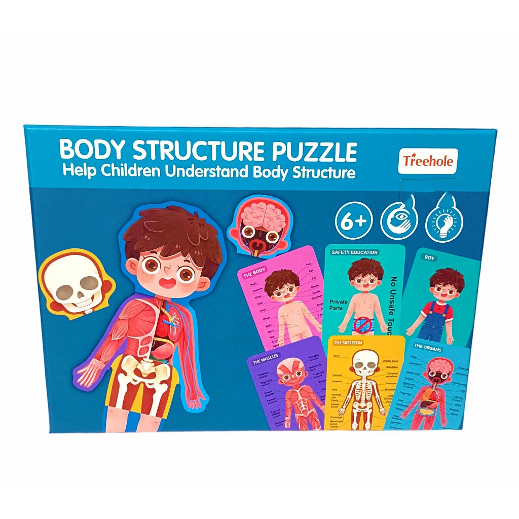 Human Body Structure Wood Puzzle, educational puzzle board Boy/Girl ...