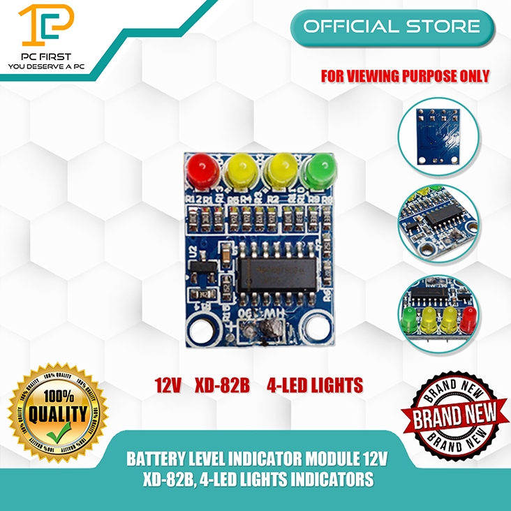 PC FIRST BATTERY LEVEL INDICATOR MODULE 12V XD-82B, 4-LED LIGHTS ...