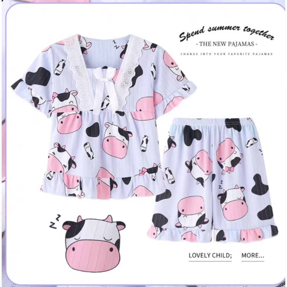 girls summer children pajama terno short princess style | Shopee ...