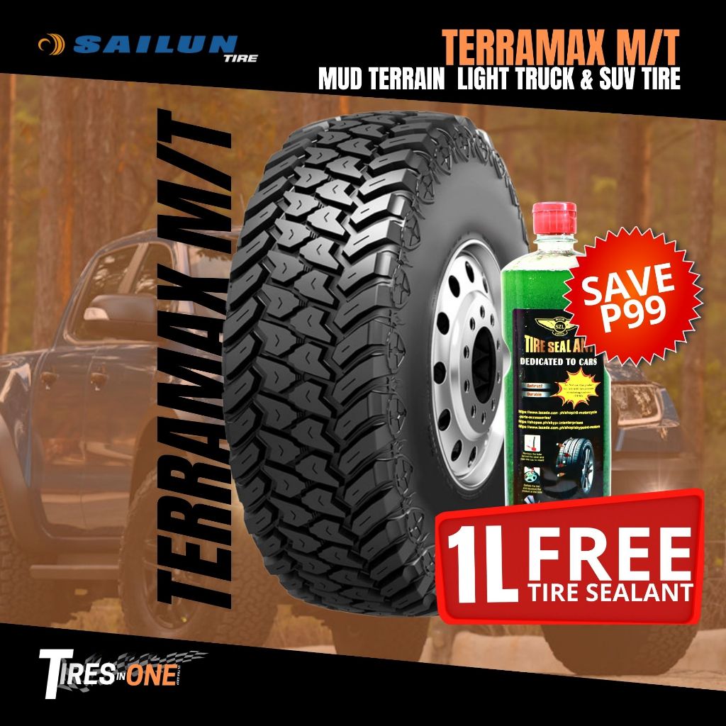 SAILUN TIRE TERRAMAX M/T TUBELESS TIRE FOR LIGHT TRUCK WITH FREE 1L ...