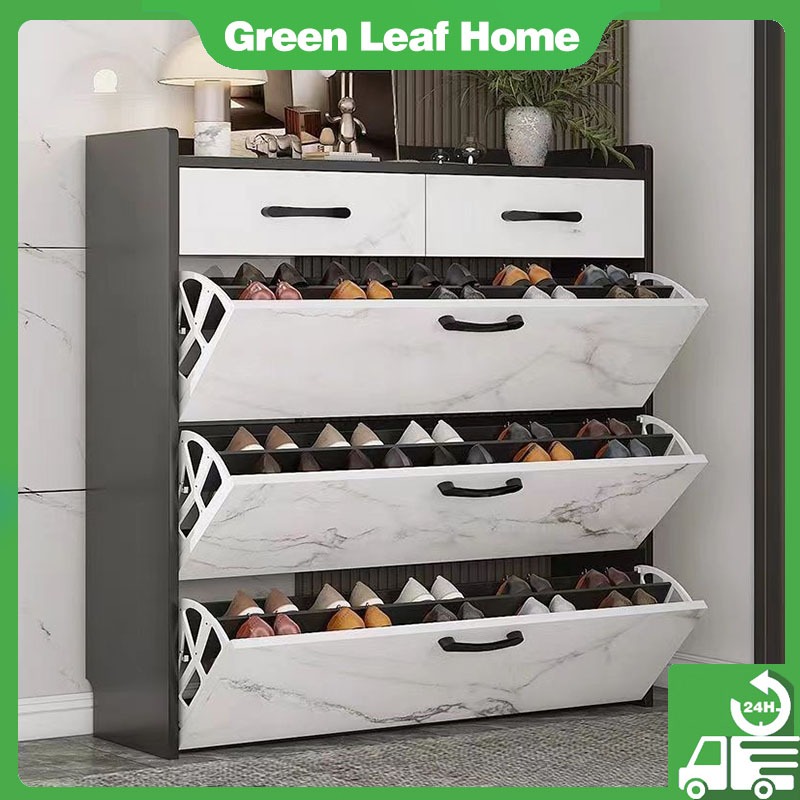 Wooden Double Layer Shoe Cabinet Flip Shoe Cabinet Storage Shoe Rack ...