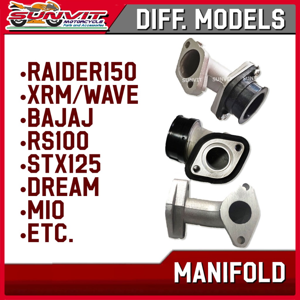 MOTORCYCLE MANIFOLD MIO SPORTY XRM WAVE CT100 C100 RAIDER150 STX ETC ...