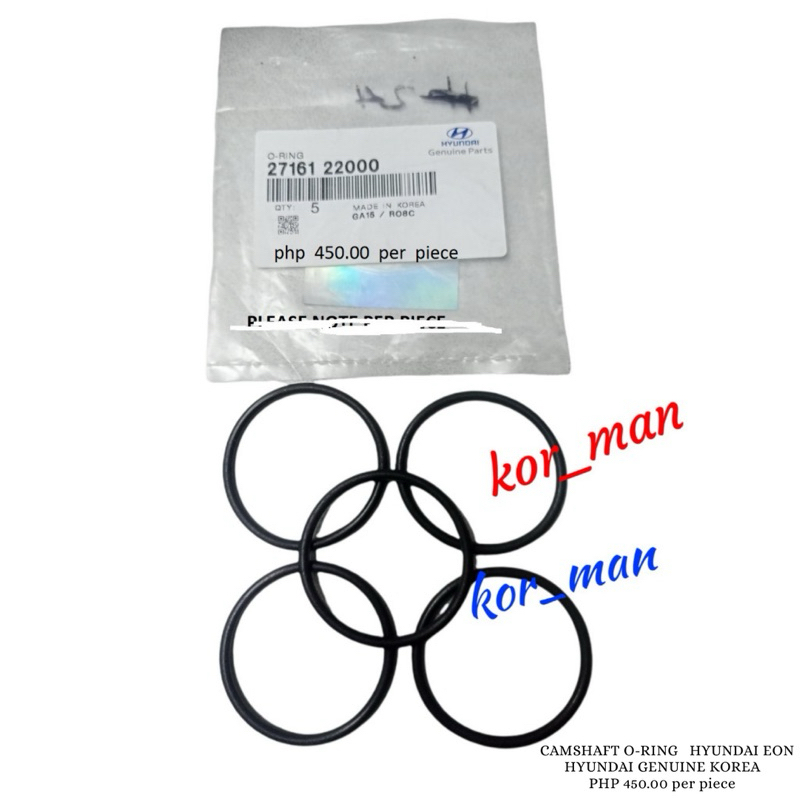 Camshaft O-Ring Hyundai Eon 27161-22000 Hyundai Genuine Korea>> Php 450 ...