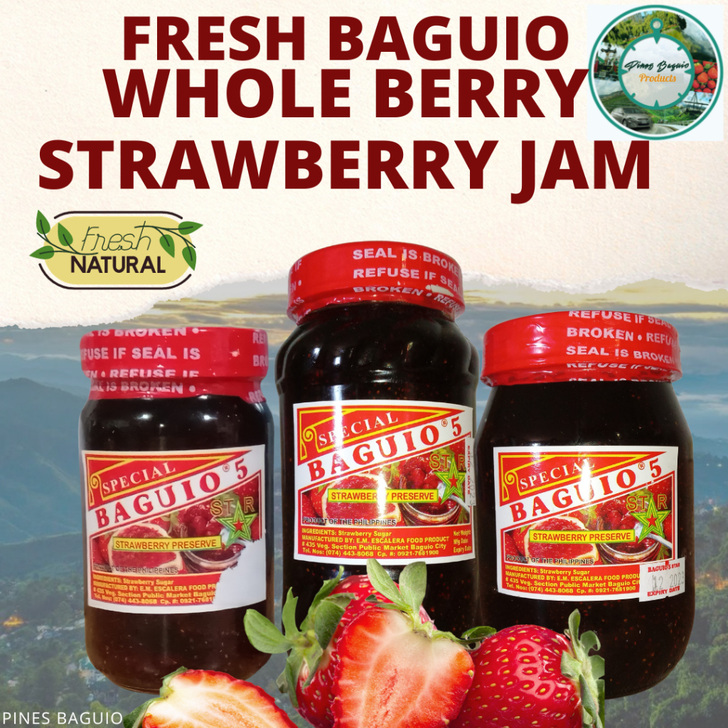 Baguio Fresh Strawberry Jam Whole Berry ( DUO DEALS) | Shopee Philippines