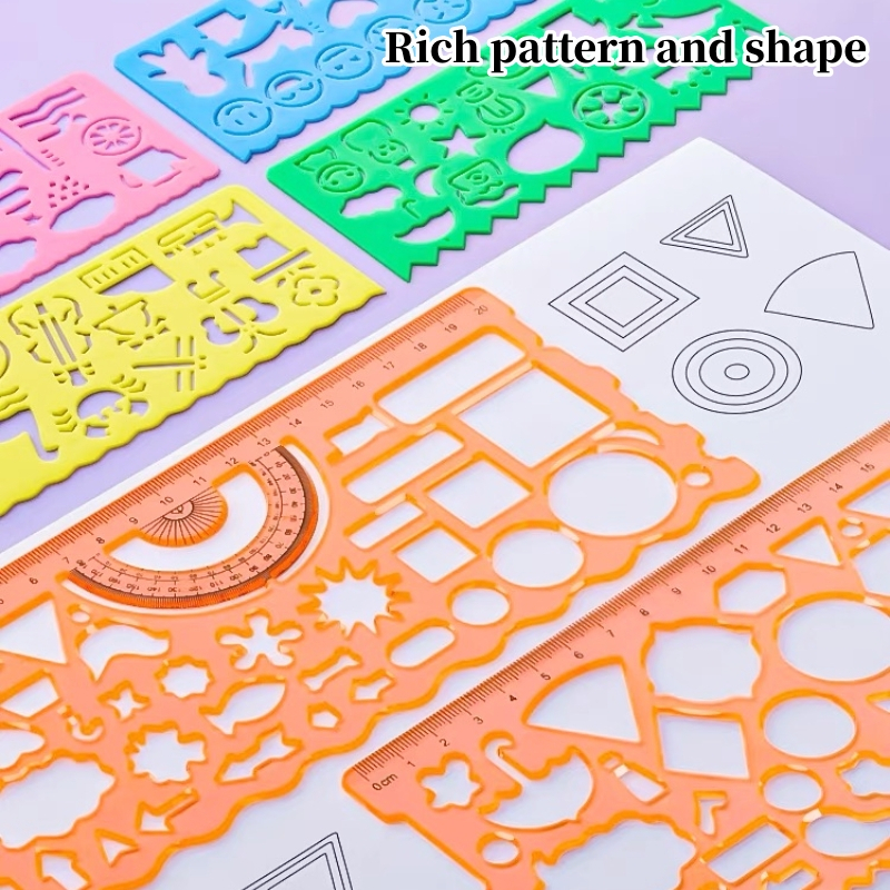 2 in 1 Design Ruler Drawing Template Ruler Soft Plastic Lenticular ...