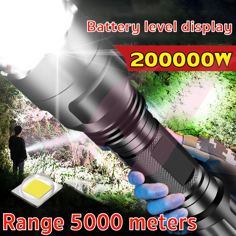 【P90 -5 Lighting Modes】Outdoor flashlight heavy duty searchlight LED ...