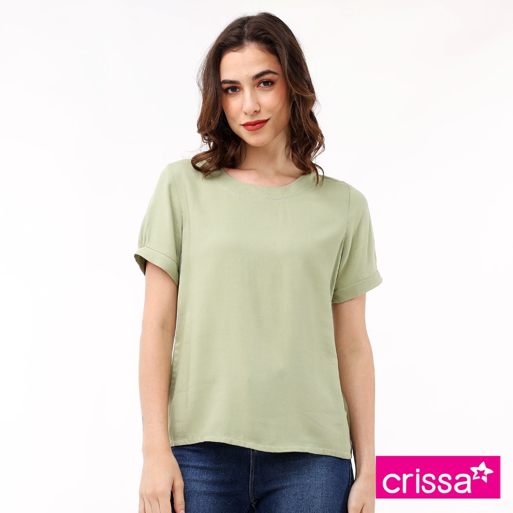 Crissa Bold Twill Rayon Short Sleeves Blouse CSLT25-0014 | Shopee ...