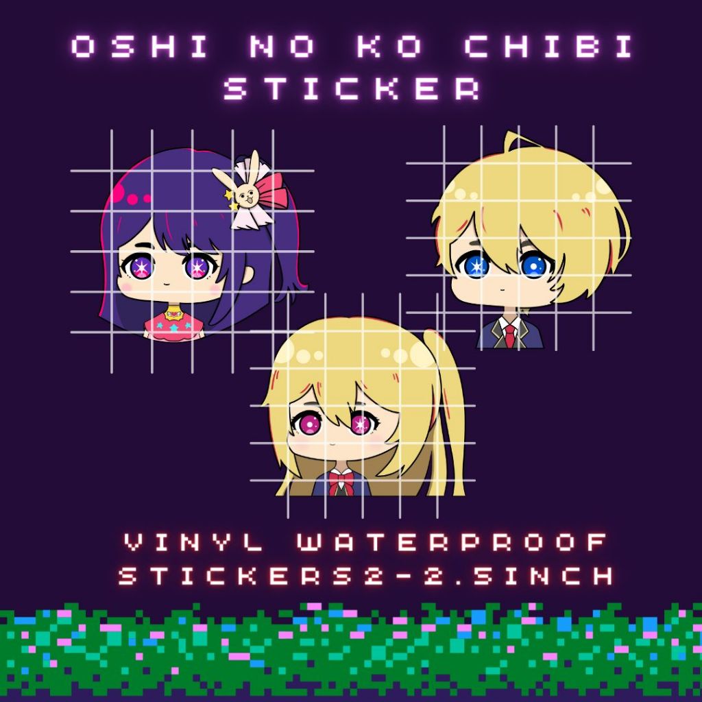 Oshi no ko anime chibi fanart stickers Ai, Aqua, Ruby | Shopee Philippines