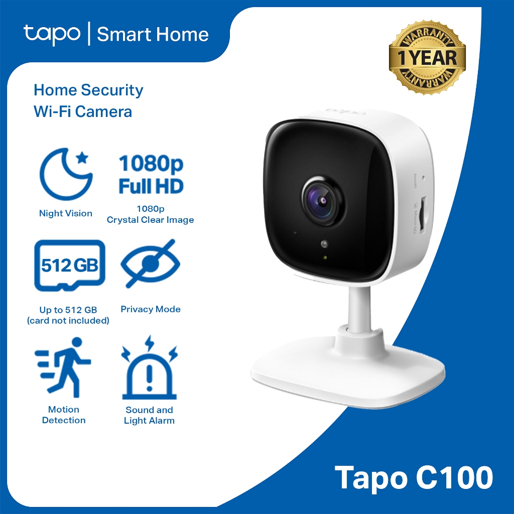 TP-Link Tapo C100 2MP Home Security Wifi IP CCTV Camera Connect to ...