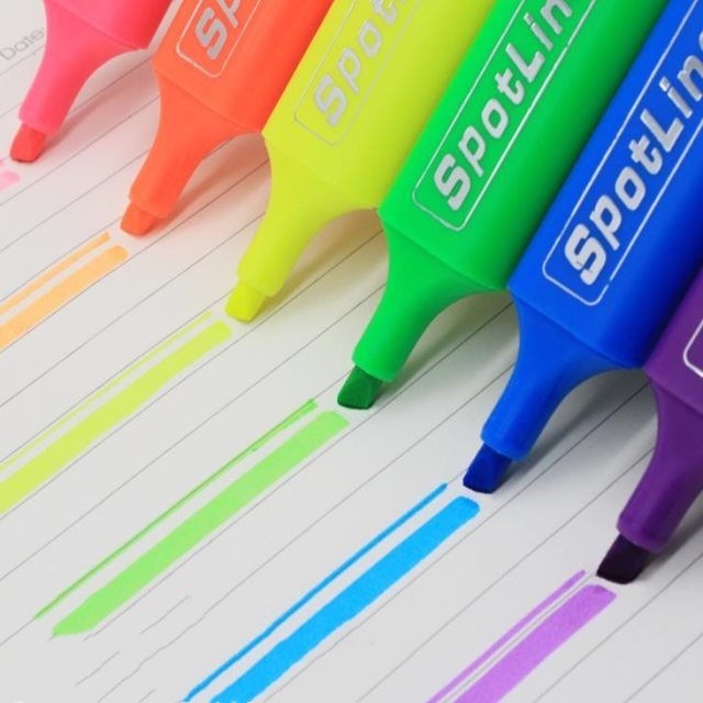 Bag fluorescent pen color marker key marking pen student stationery set ...