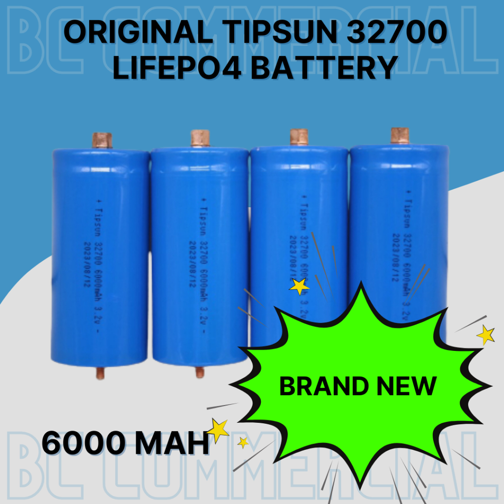 Tipsun Screw 32650/32700 lifepo4 battery 6000mah 3.2V | Shopee Philippines