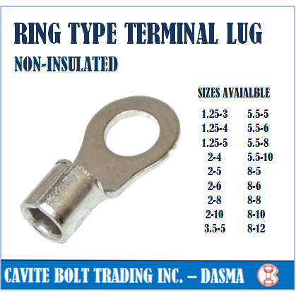 RING TYPE TERMINAL LUG (NON INSULATED) | Shopee Philippines