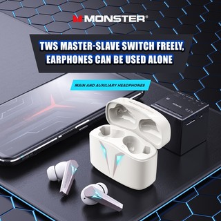 Monster XKT06 TWS Gaming Earbuds 400mAh V5.3 Wireless Bluetooth ...
