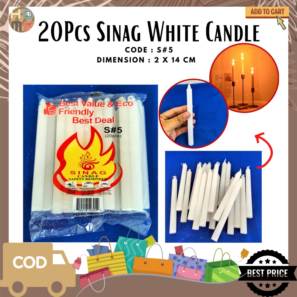 (sale)S#5 20PCS SINAG WHITE CANDLE/20PCSKANDILA/WHITE CANDLE # ...