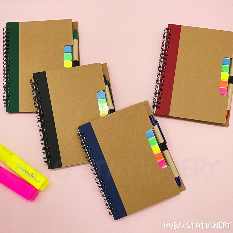 CH03 Portable Classic Stationery Notepad Coil Notebook with Label Paper ...