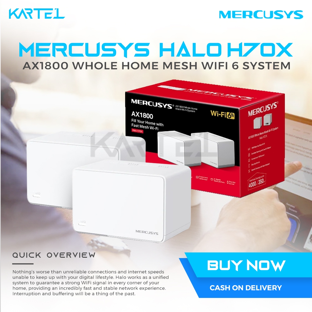 Mercusys Halo H70X AX1800 Whole Home Mesh WiFi 6 System | Shopee ...