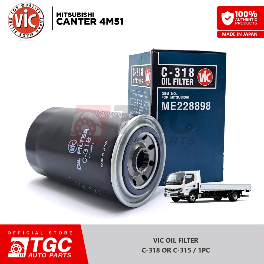 VIC Oil Filter for Mitsubishi Canter 4M51, Replaces C-311/C-315 C-318 ...