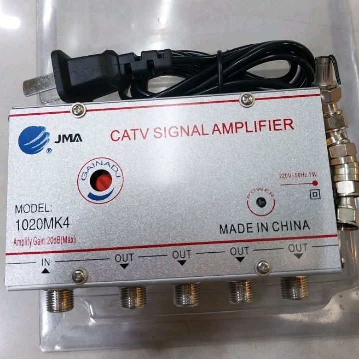 TV SIGNAL AMPLIFIER CATV CABLE AMPLIFIER ANTENNA BOOSTER SPLITTER 4WAY ...