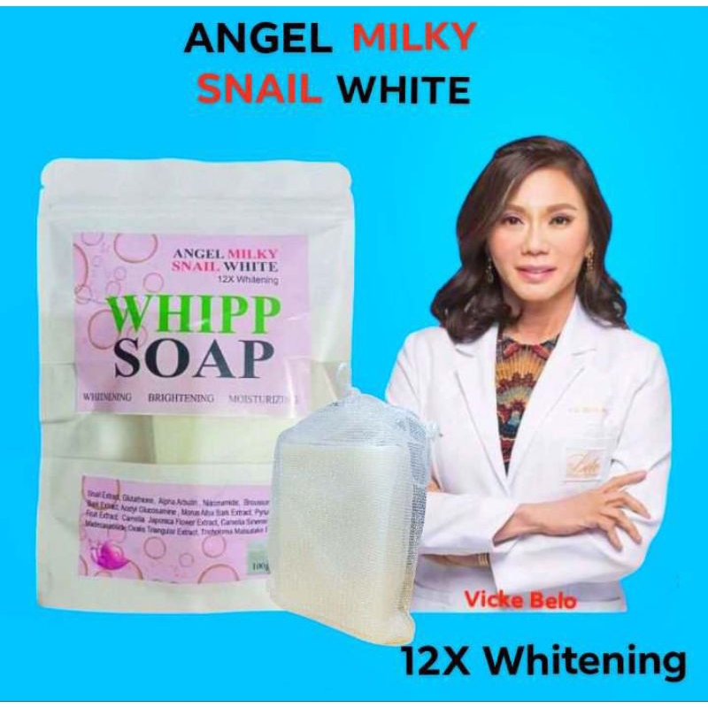 Original Whipp Soap ANGEL MILKY SNAIL WHITE 12X Whitening (100g ...