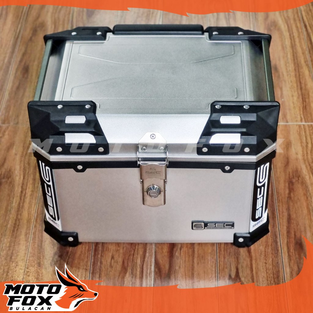 SEC HEXALITE Silver 45 Liters Plastic Top Box w/ Backrest for ...