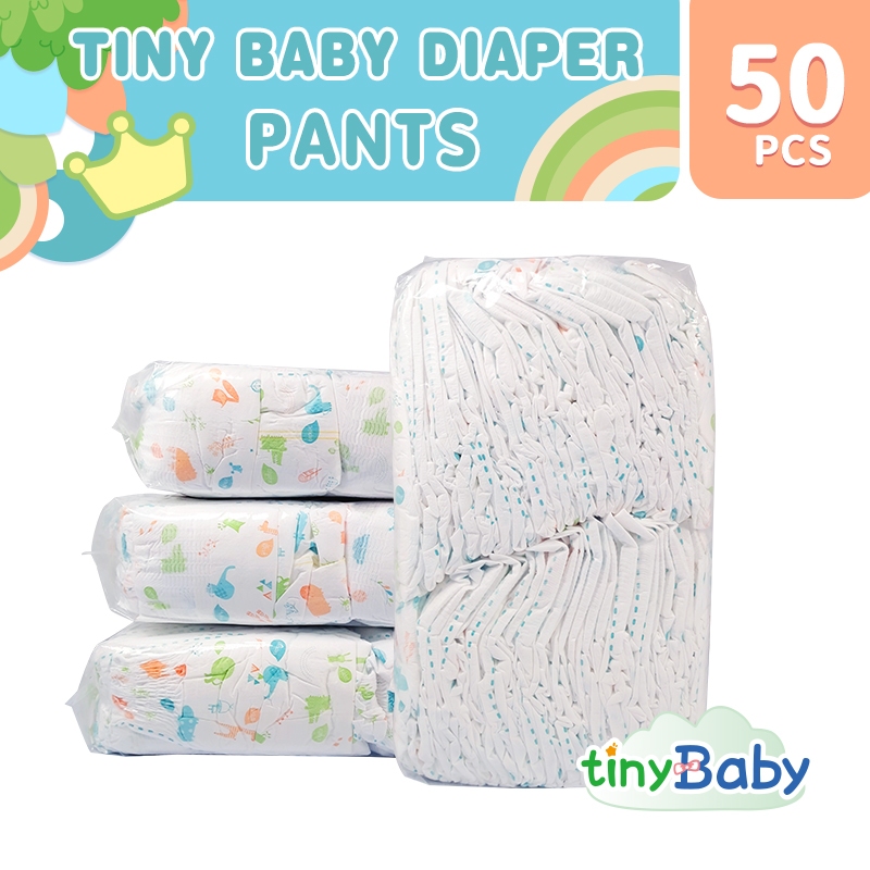 Tiny Baby Diapers Korean Diaper Pants 50pcs Diaper M-XXXXL | Shopee ...