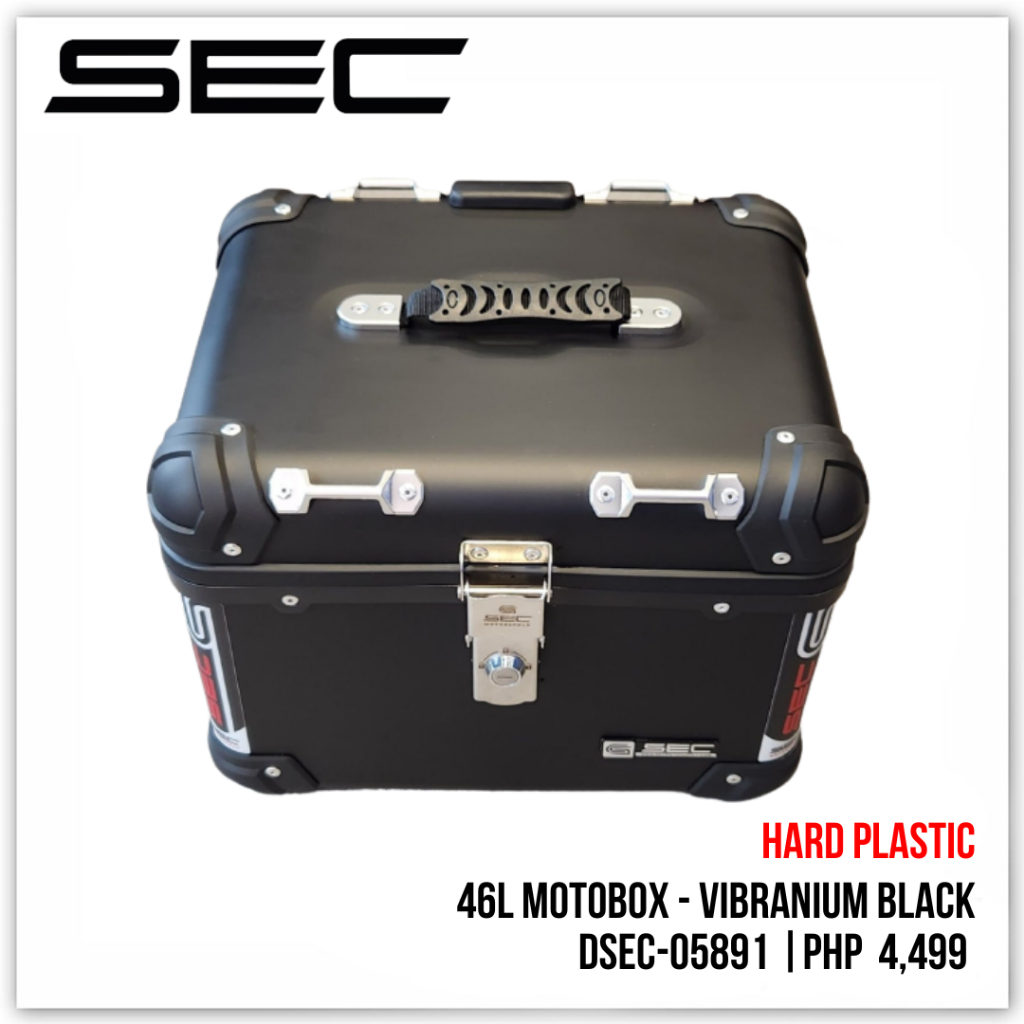 SEC Topbox 46 Liters Top Box for Motorcycle Motobox - Vibranium Black ...
