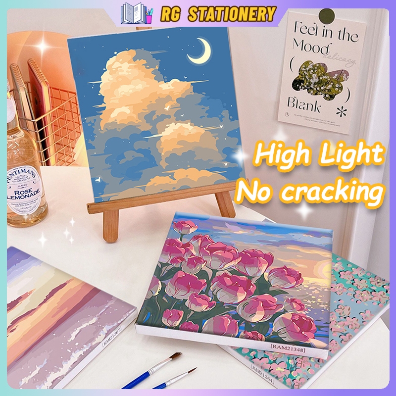 【on hand】Digital Oil Paint By Numbers 20x 20cm Canvas Frame Number ...