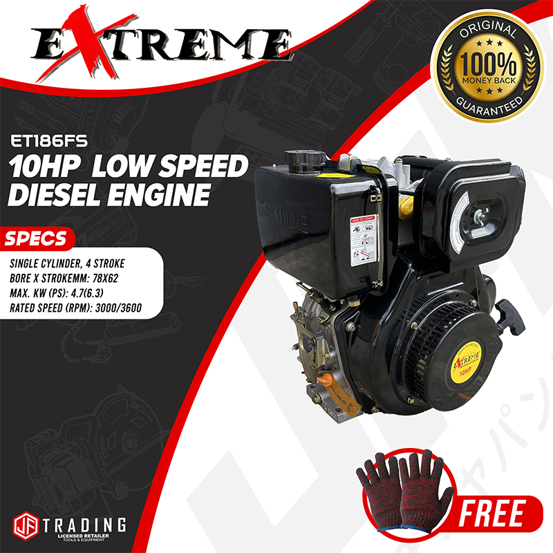 EXTREME LOW SPEED DIESEL ENGINE 10HO ET186FS HIGH QUALITY | Shopee ...