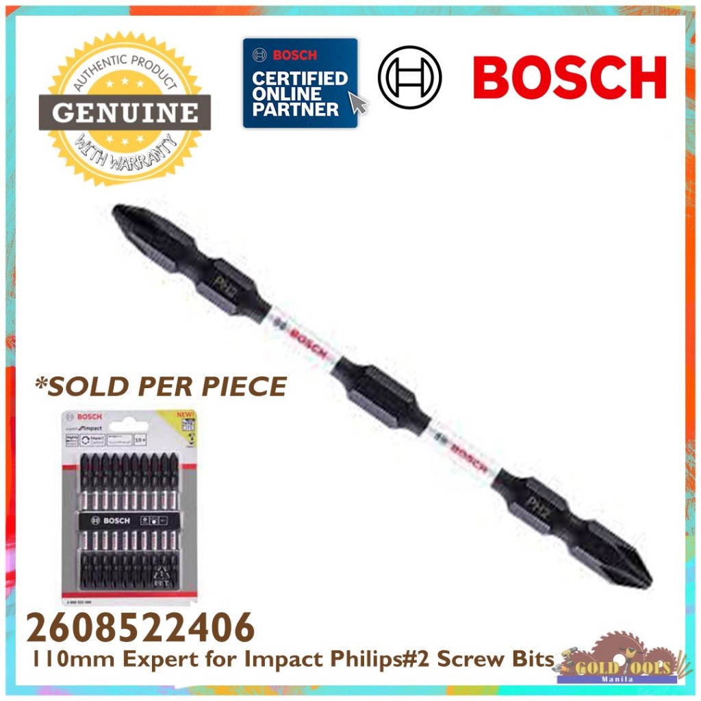 BOSCH 2608522406 110 mm - Expert for Impact - Philips#2 - Screw Bits ...