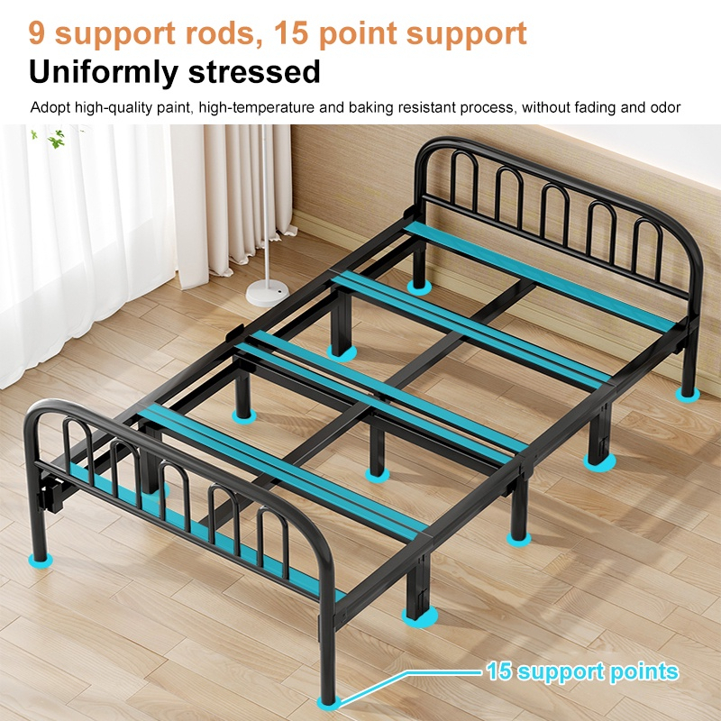 Metal Folding Bed Heavy Duty 75/100/120CM uratex foam Bed Frame Single ...