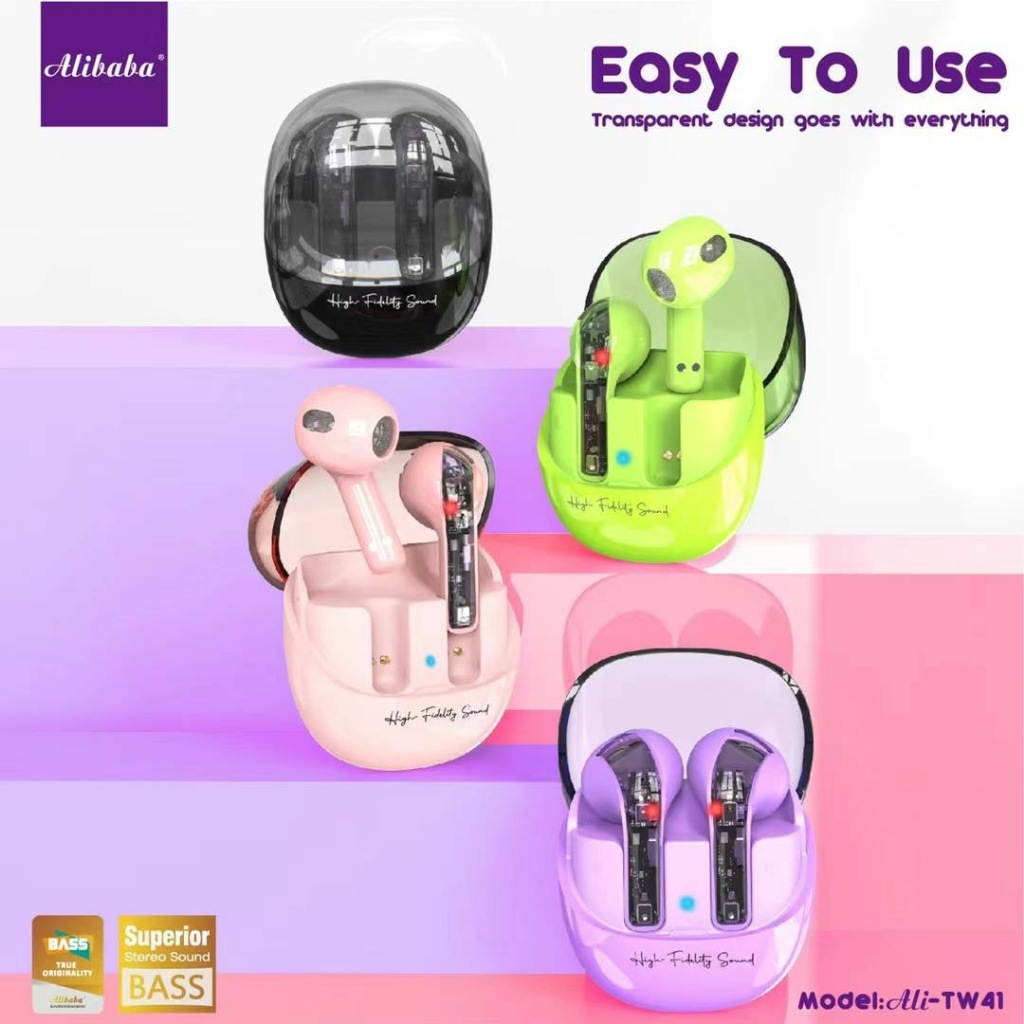 Alibaba Ali-TW41 TWS Earphone Cable Cyberpunk Transparent TWS Wireless ...