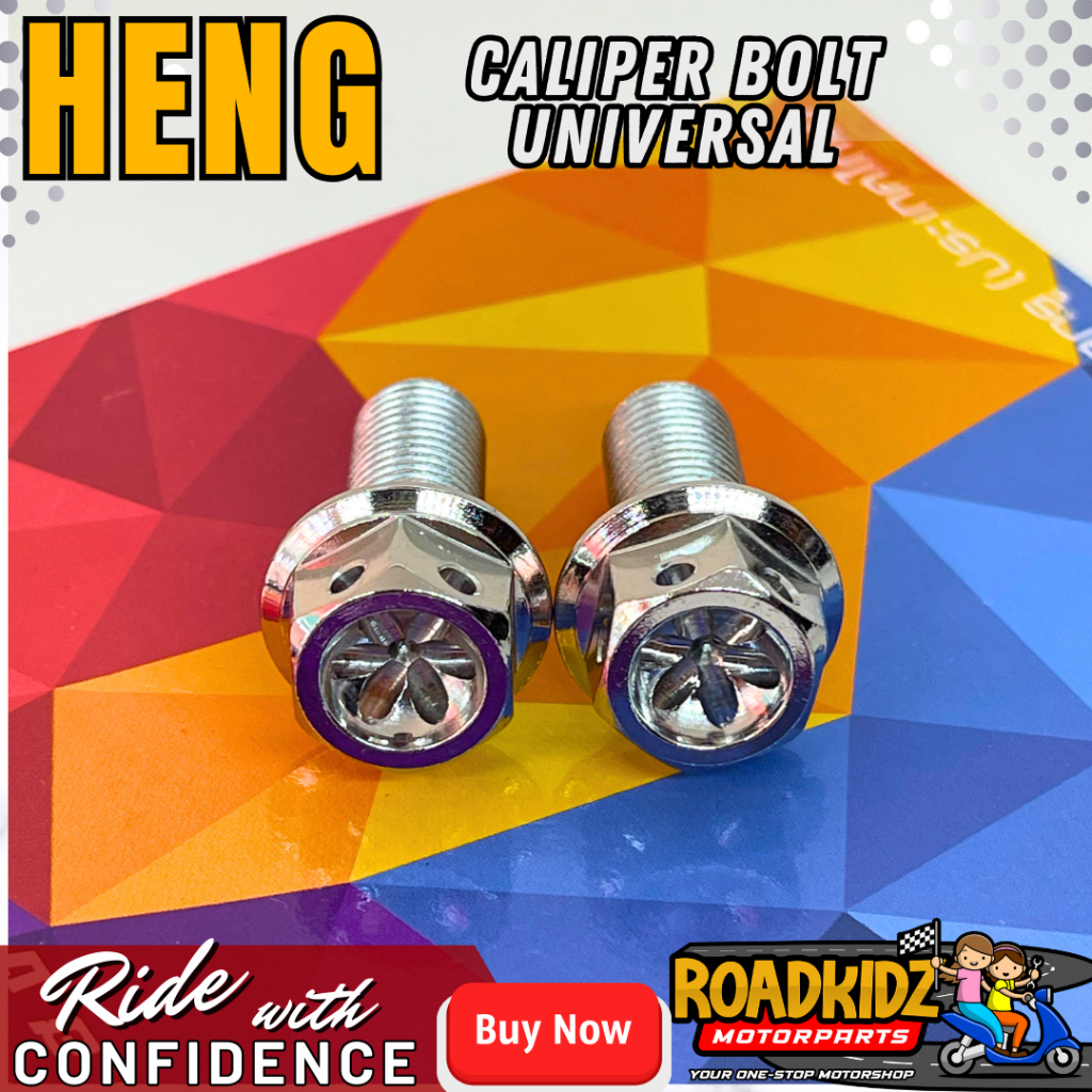 HENG CALIPER BOLT SET 2PCS NMAX/AEROX/MIO/CLICK/RAIDER/SNIPER/PCX/WAVE ...