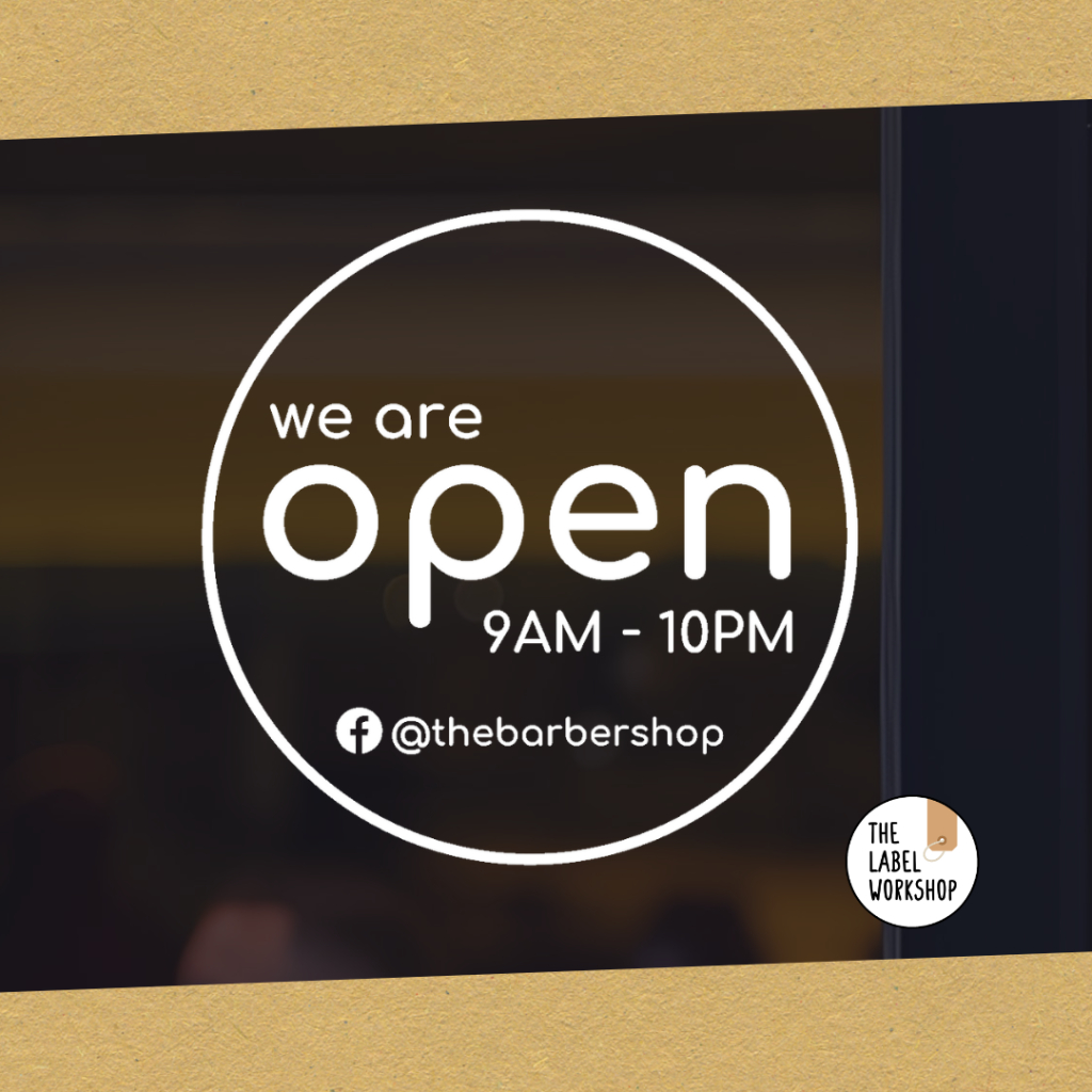 Business Hours Sign / We are Open Signage DECAL shop sticker ...