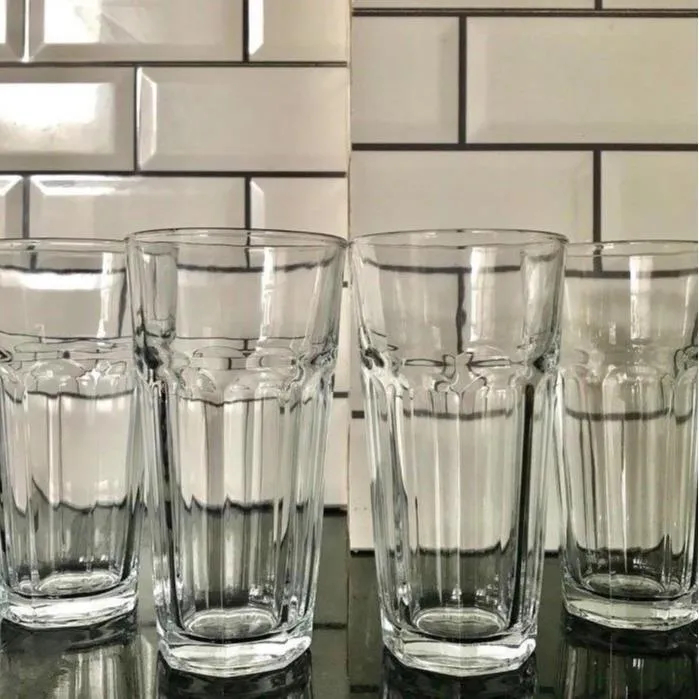 Kitchenware Drinking ware Clear Tumblers Semi Octagon Shape Water Juice ...