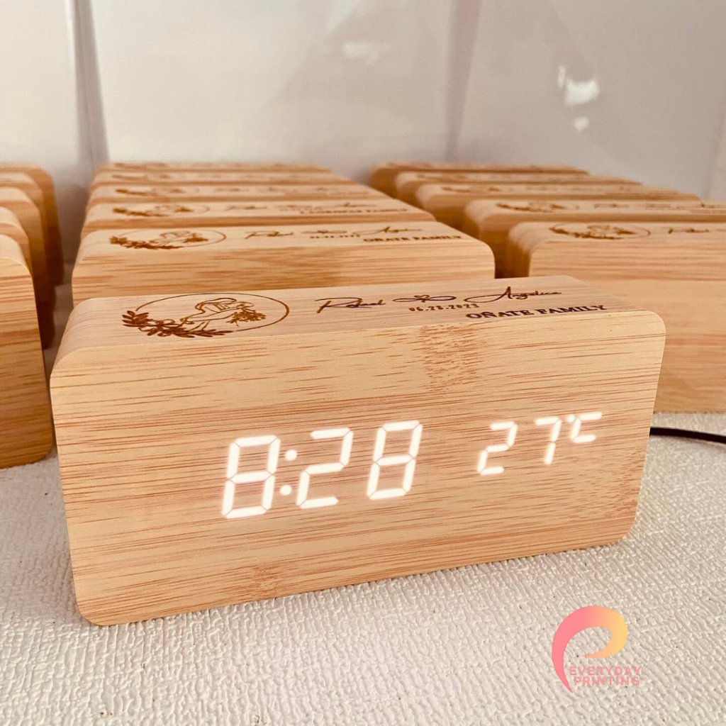 PERSONALIZED Wooden DIGITAL Desk Clock | Shopee Philippines