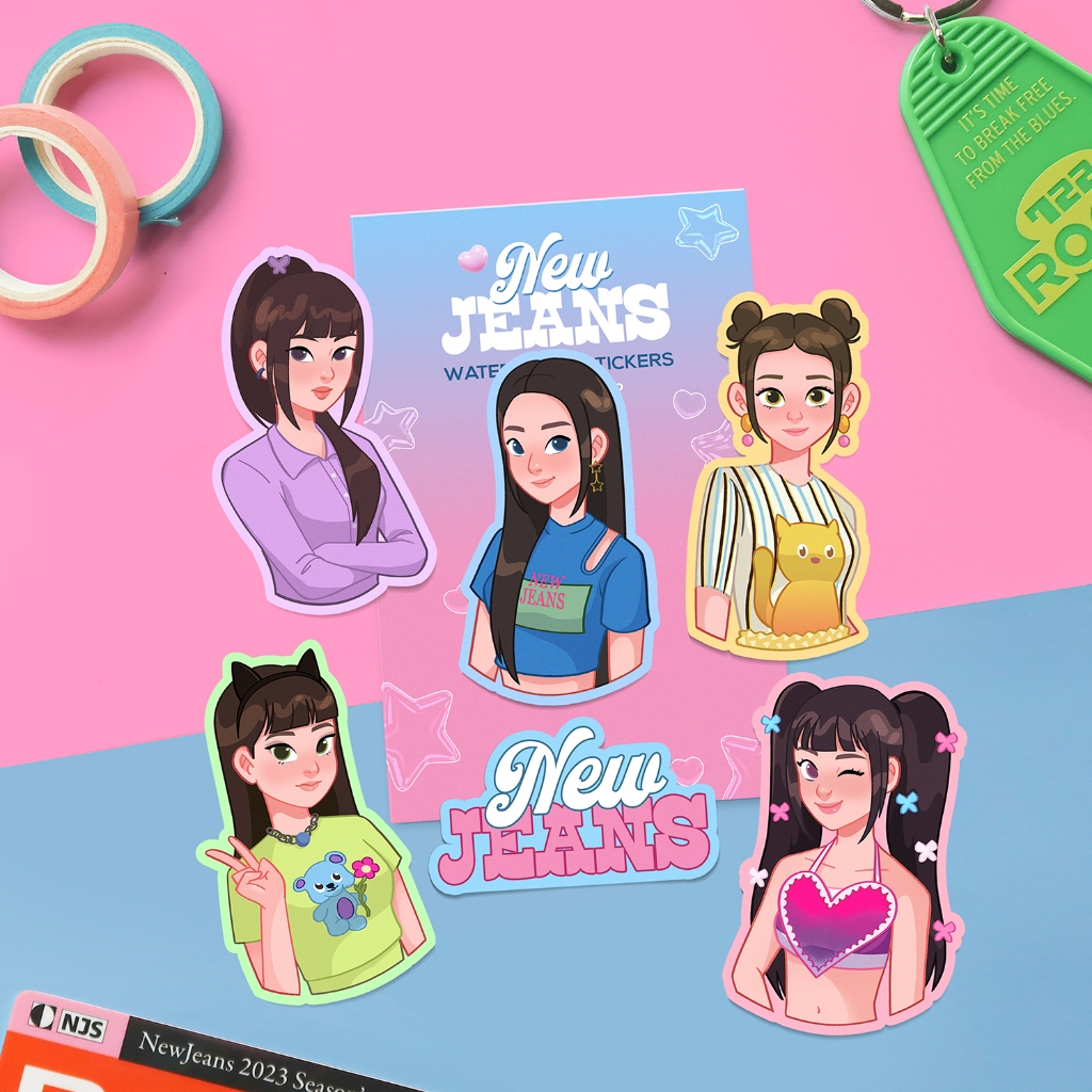 New Jeans- Powerpuff Girls Hanni Minji Danielle Haerin Hyein Sticker ...