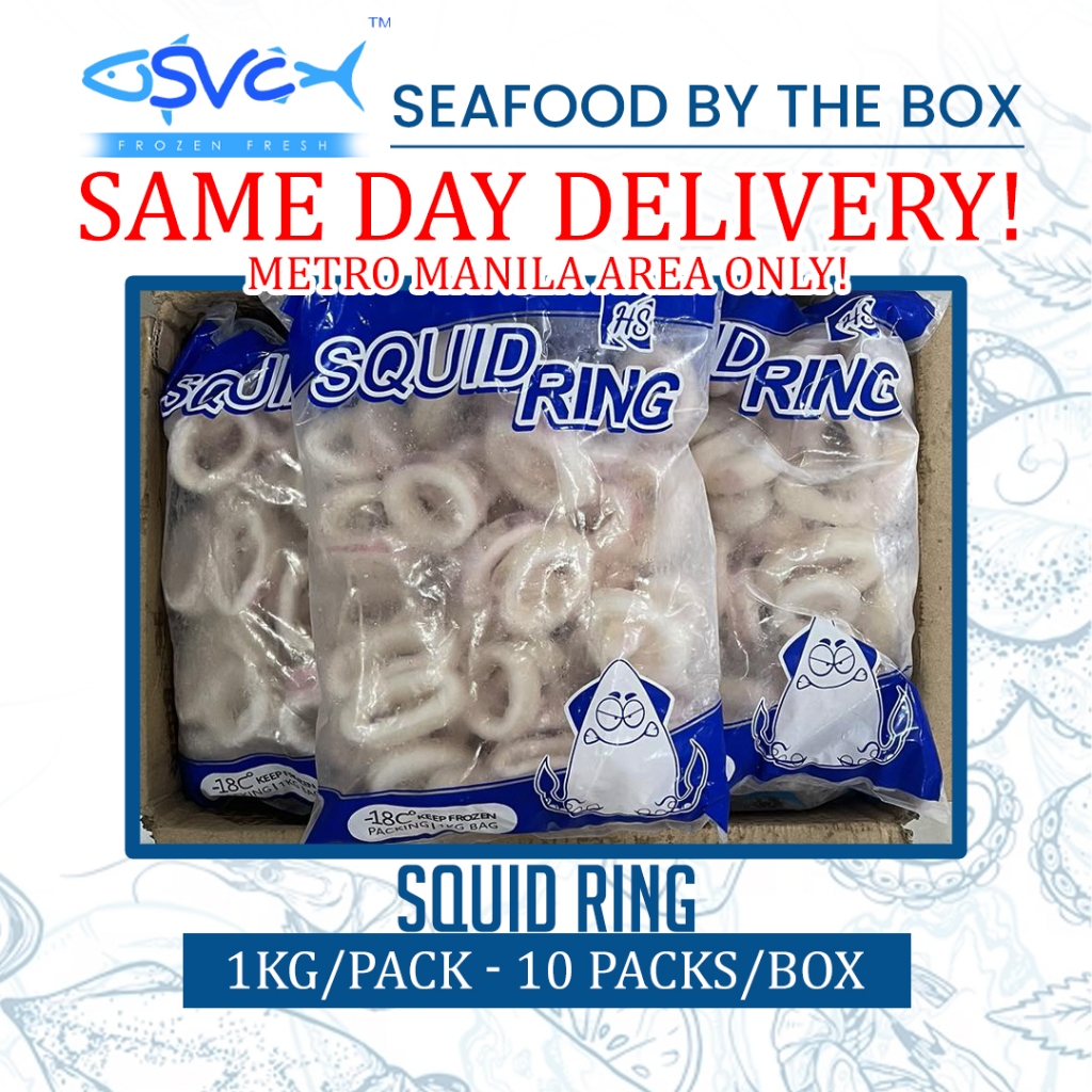 SVC Seafood by the box - (frozen) Squid Rings 10KG | Shopee Philippines