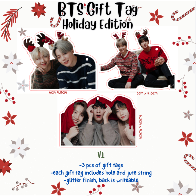 BTS Christmas Gift Tag Holiday Wrapping | Shopee Philippines