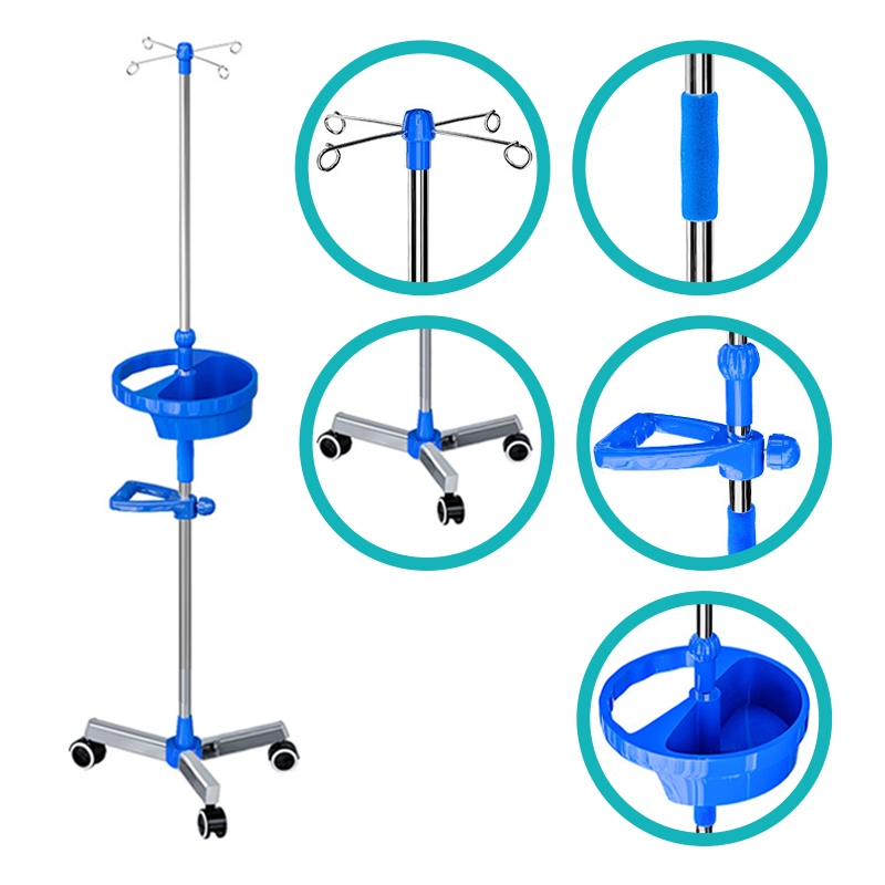 【UniHey】IV Stand Portable Adjustable Medical IV Fluid Stand Stainless ...