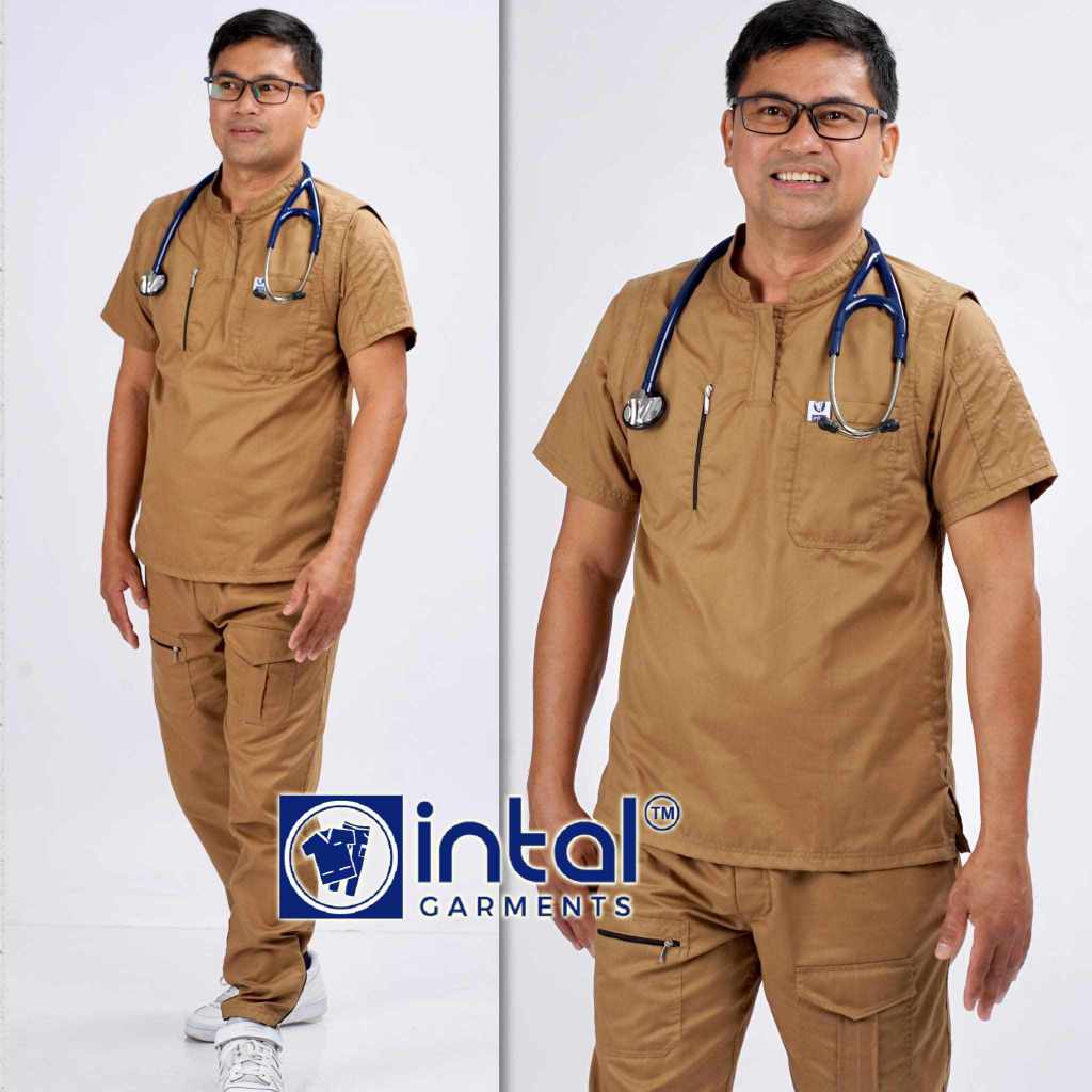 INTAL SCRUBSUIT 046 Elite MAHUSAY Chino Collar Vest Tapered Zipper Lap ...
