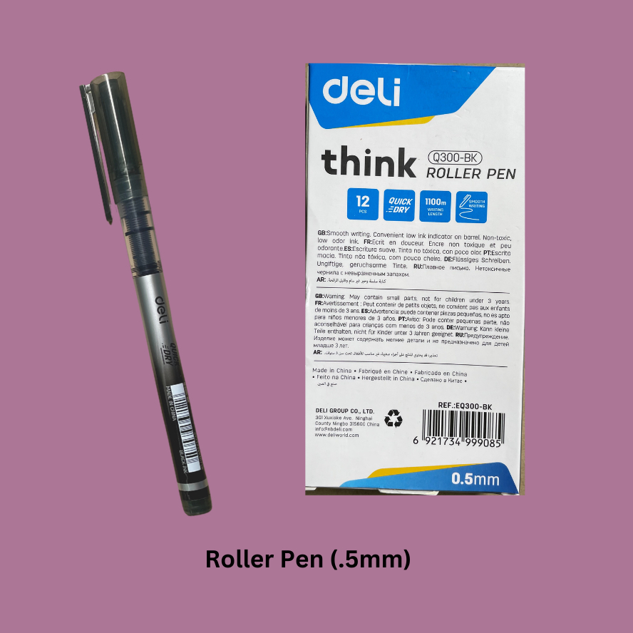 Roller pen sign pen - black (.5mm) with viewable ink indicator | Shopee ...