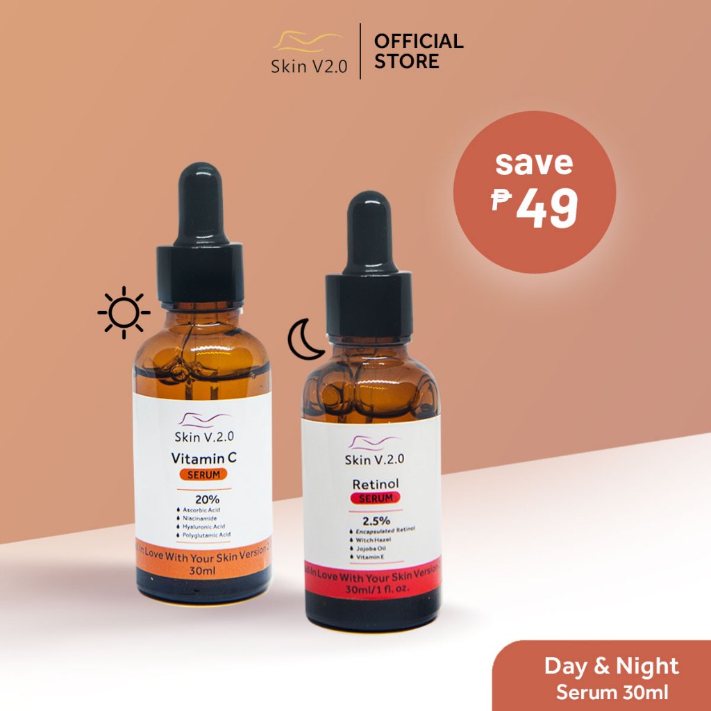 Skin V2.0 Day and Night Serum BUNDLE 30ml | Shopee Philippines