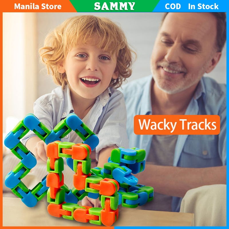 Wacky Tracks 24 Links Colorful Puzzle Sensory Fidget Toys Snap and Click Toys Kids Rotate And ...