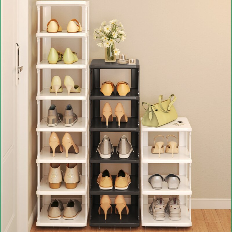 Corner Shoe Rack Single Entryway Modern Looking White Shoe Organizer ...