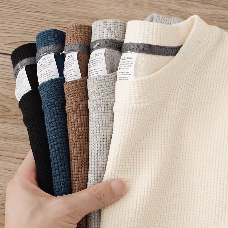 Round Neck Waffle Knitted T-Shirt Up to Plus Size unisex | Shopee ...