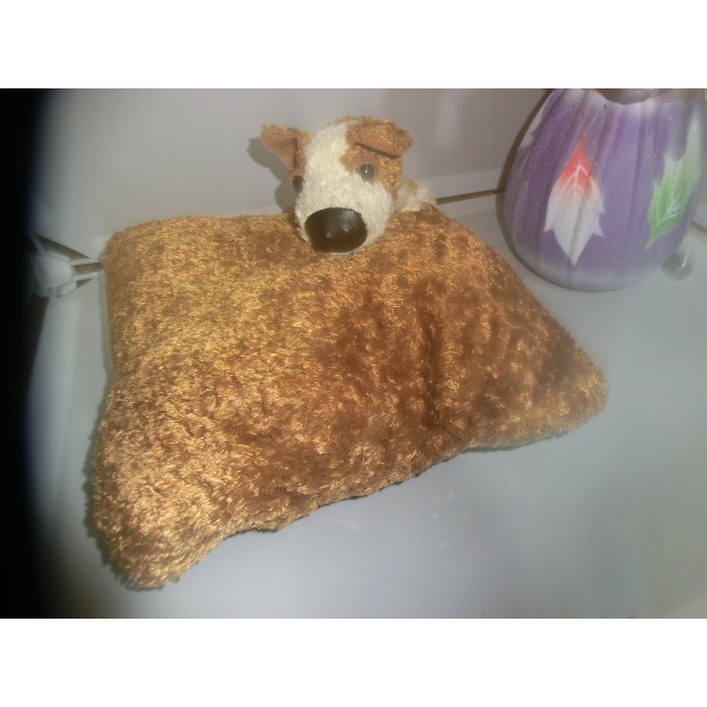 C46- Small pillow with stuffed dog on top - Japan surplus | Shopee ...
