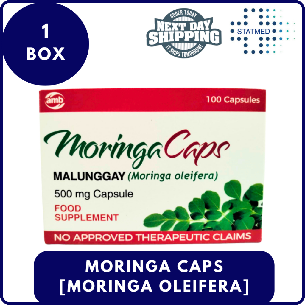 Moringa Caps Malunggay Food Supplement 500mg Capsule | 1 box (100 Caps ...