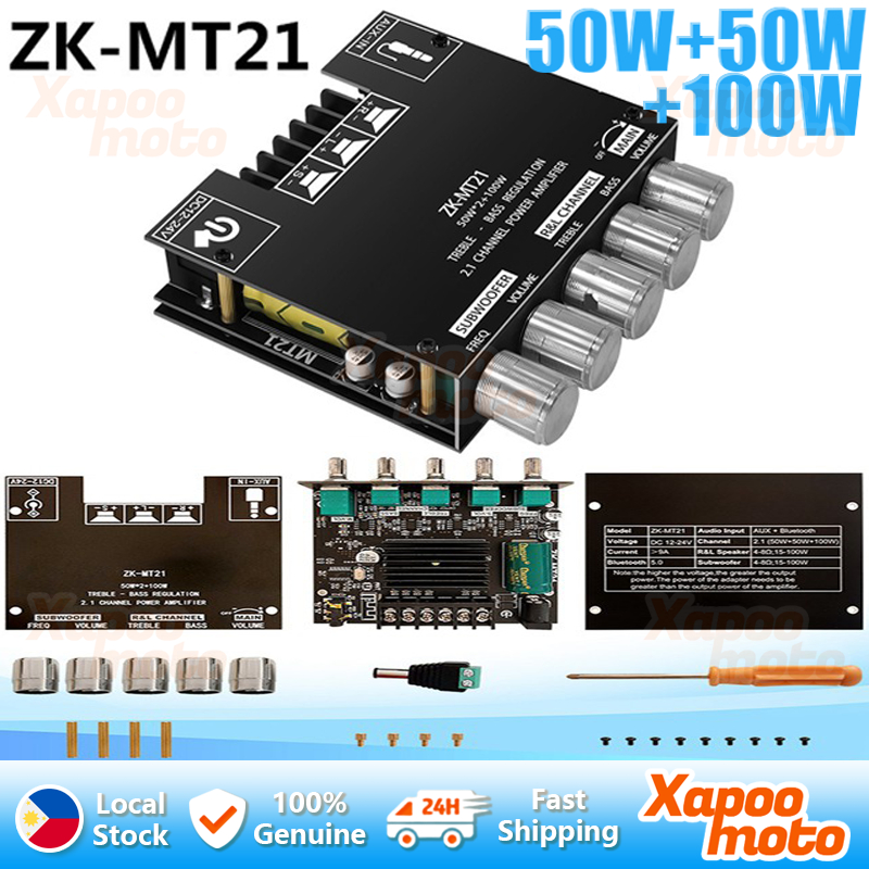 ZK-MT21 2.1 Channel Bluetooth 5.0 Subwoofer Amplifier Board 50WX2+100W Power Audio Stereo Board ...